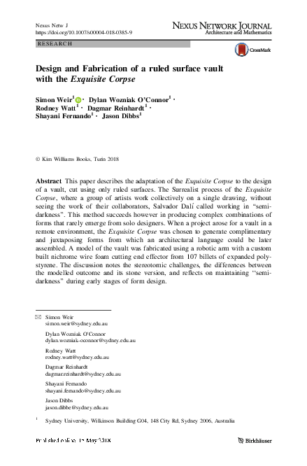 (PDF) Design And Fabrication Of A Ruled Surface Vault With The ...