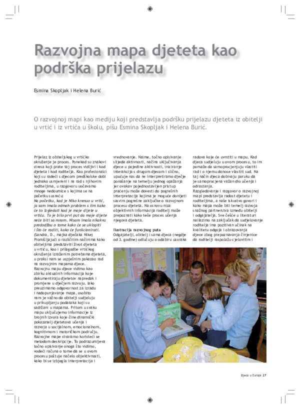 (PDF) Razvojna mapa djeteta kao podrška prijelazu
