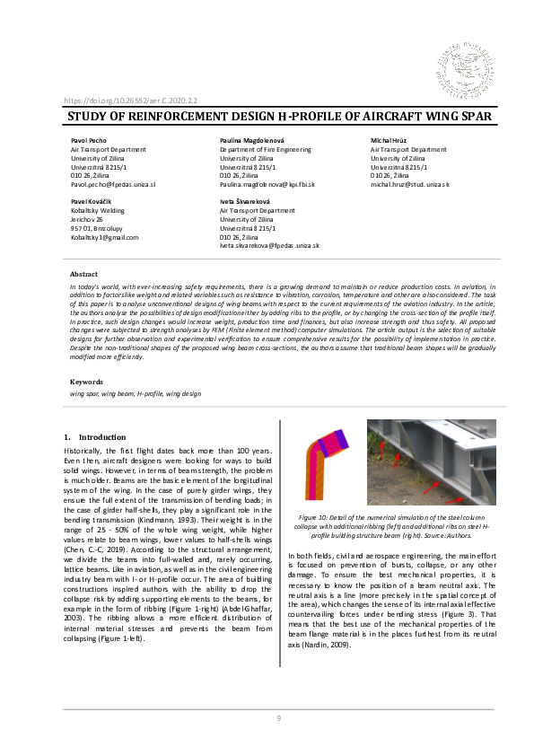 (PDF) Study of reinforcement design h-profile of aircraft wing spar