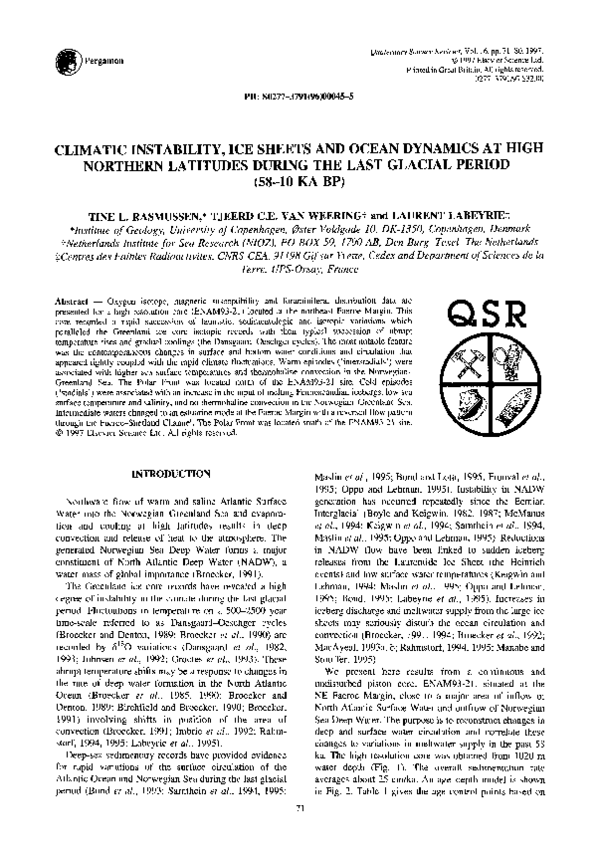 (PDF) Climatic instability, ice sheets and ocean dynamics at high ...