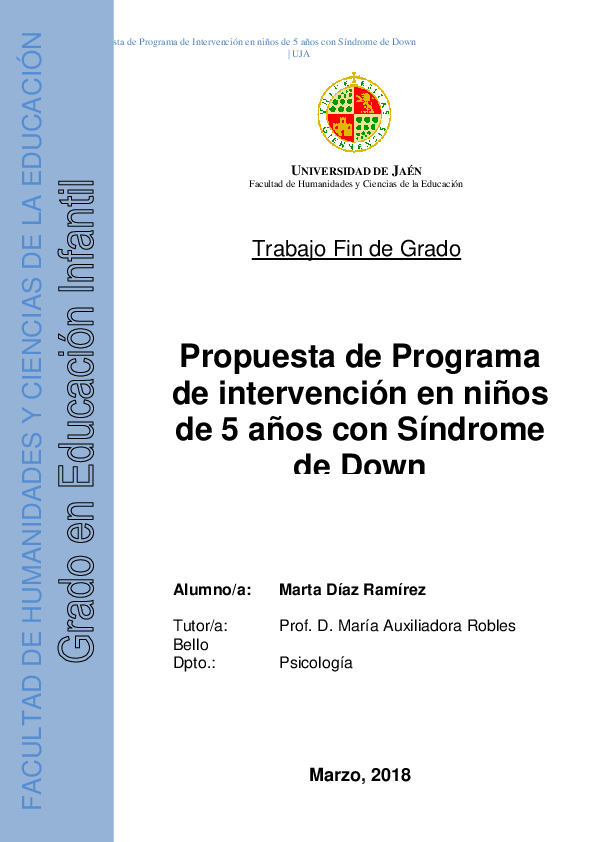 (PDF) Propuesta de Programa de intervención en niños de 5 años con ...
