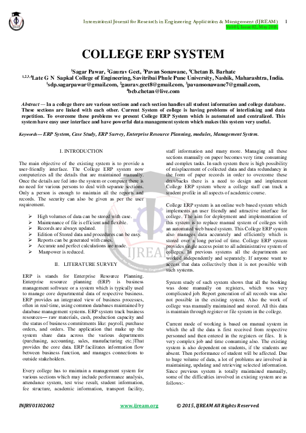 (PDF) College Erp System