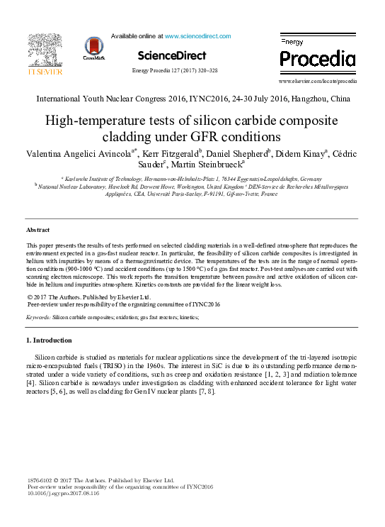 (PDF) High-temperature tests of silicon carbide composite cladding ...