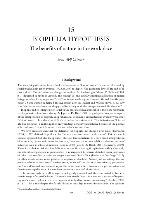(PDF) Biophilia Hypothesis