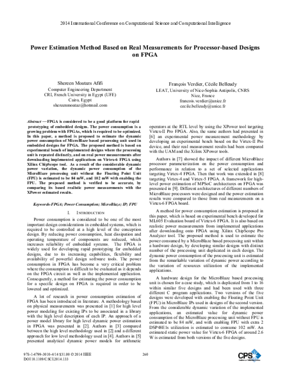 Pdf Power Estimation Method Based On Real Measurements For Processor 7325