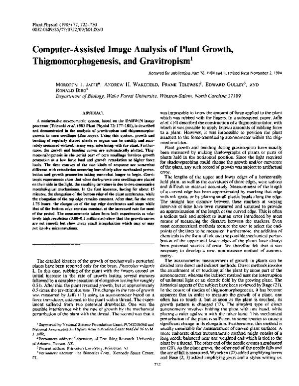 (PDF) Computer-Assisted Image Analysis of Plant Growth ...