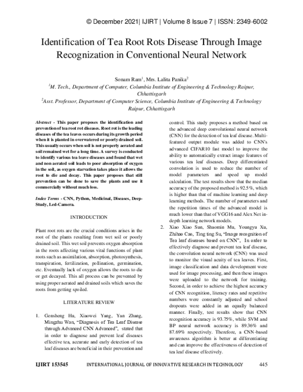 (PDF) Identification of Tea Root Rots Disease Through Image ...