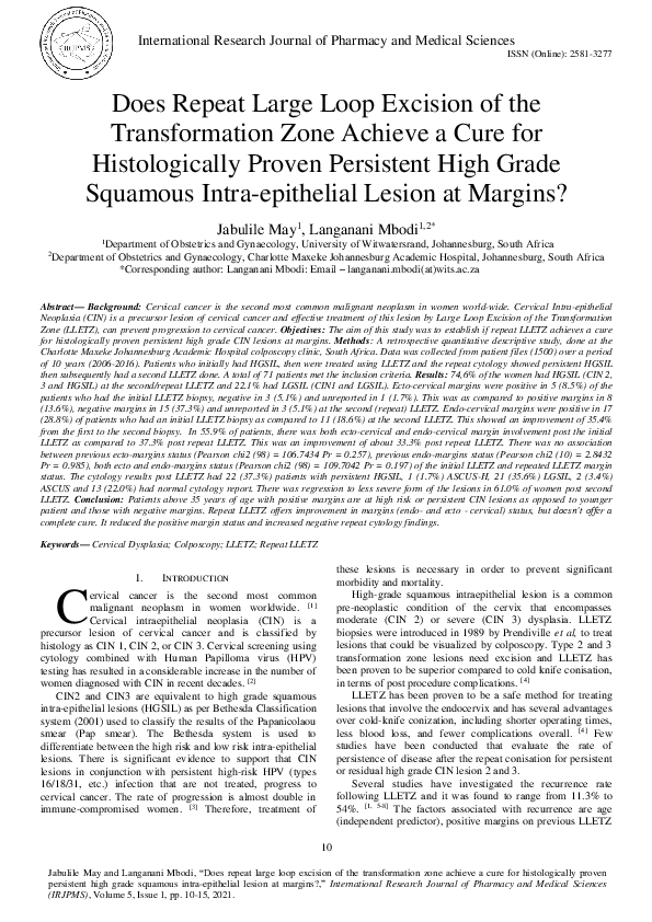 (PDF) Does Repeat Large Loop Excision of the Transformation Zone ...
