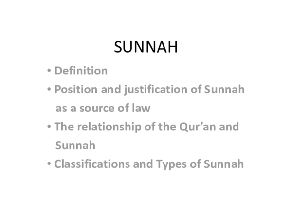 (PDF) Definition • Position and justification of Sunnah as a source of ...