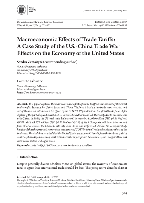 (PDF) Macroeconomic Effects of Trade Tariffs: A Case Study of the U.S ...