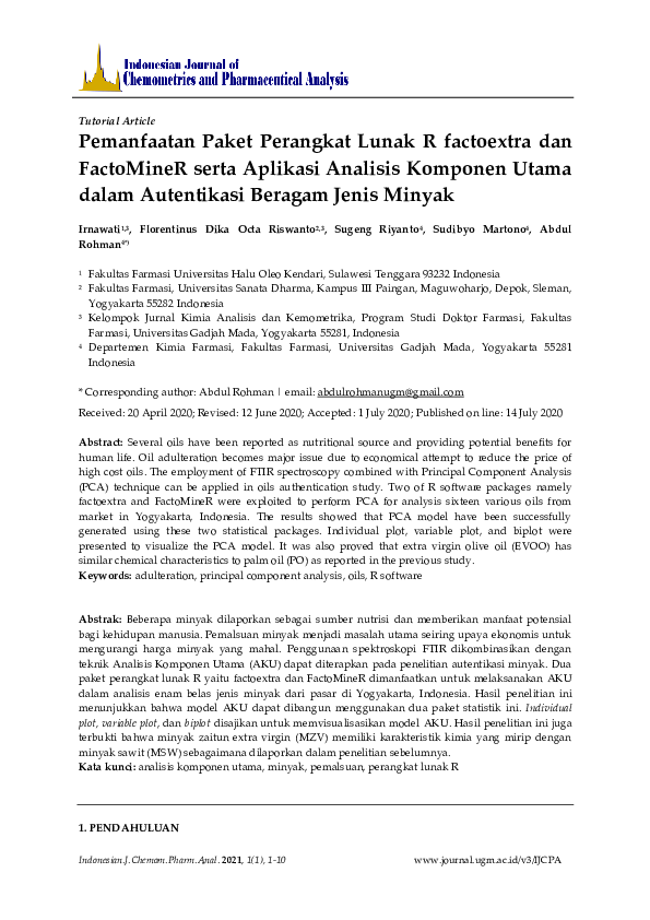 (PDF) The use of software packages of R factoextra and FactoMineR and their application in ...