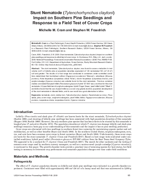 (PDF) Stunt Nematode (Tylenchorhynchus claytoni) Impact on Southern ...