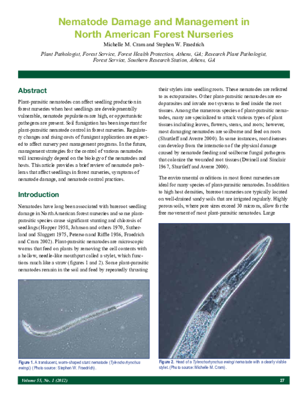 (PDF) Nematode Damage and Management in North American Forest Nurseries | m Cram - Academia.edu
