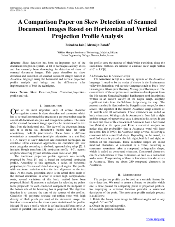 (PDF) Document Images Based on Horizontal and Vertical Projection ...