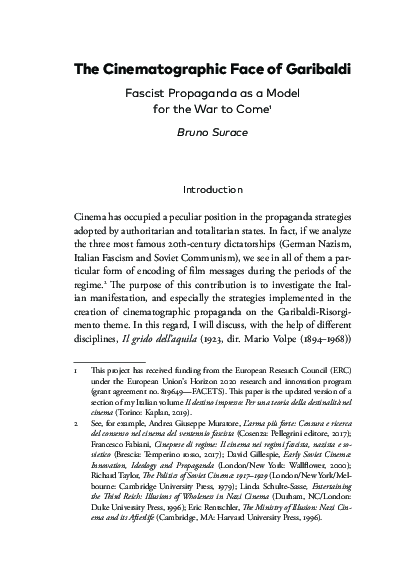 (PDF) The Cinematographic Face of Garibaldi. Fascist Propaganda as a ...