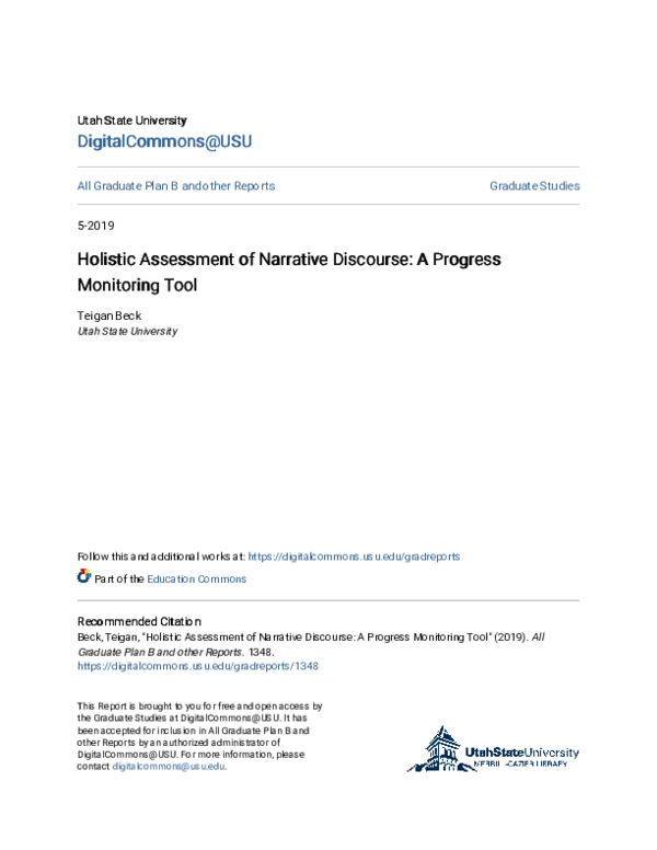 (PDF) Holistic Assessment of Narrative Discourse: A Progress Monitoring ...