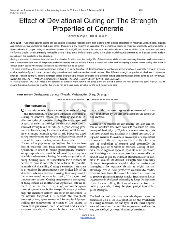 (PDF) Effect of Deviational Curing on The Strength Properties of Concrete