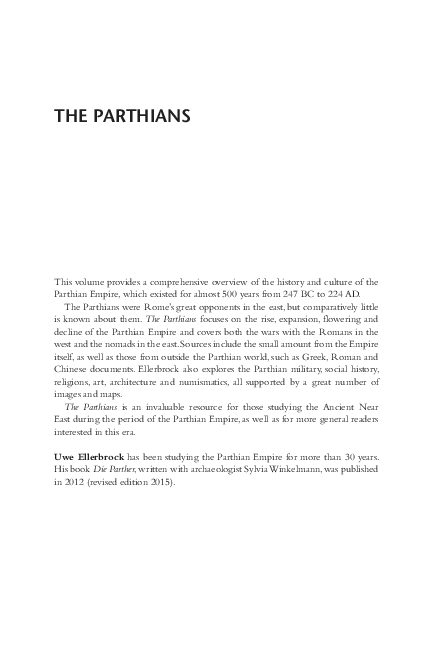 (PDF) The Parthians - general Info to the book by Routledge