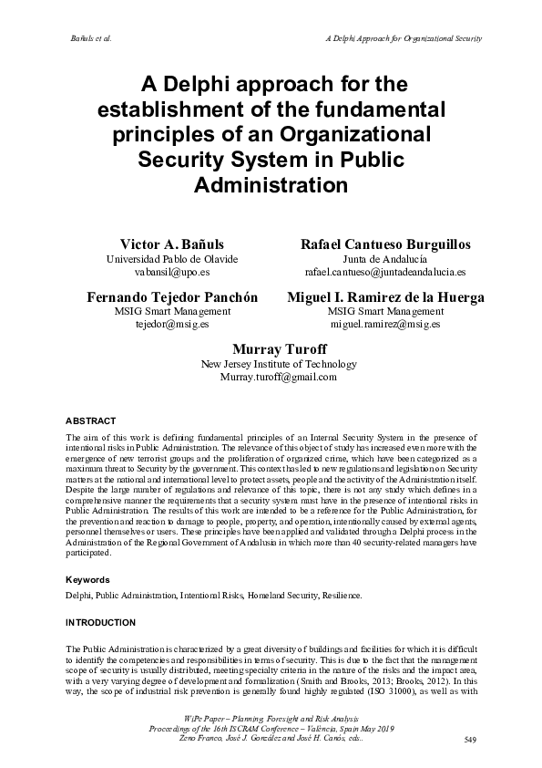 (PDF) A Delphi approach for the establishment of the fundamental ...
