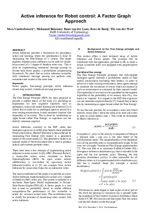 (PDF) Active inference for Robot control: A Factor Graph Approach ...