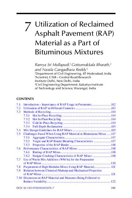 (PDF) Utilization of Reclaimed Asphalt Pavement (RAP) Material as a ...