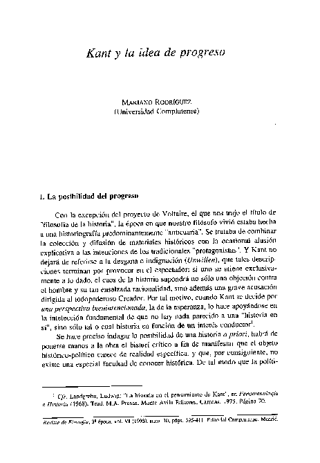 (PDF) Kant y la idea de progreso