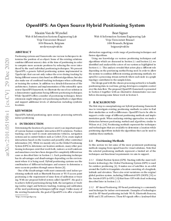 (PDF) OpenHPS: An Open Source Hybrid Positioning System