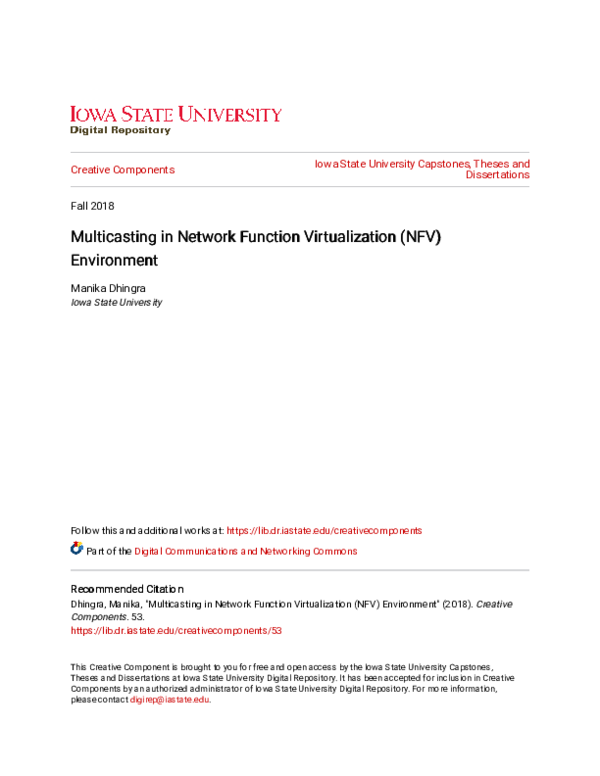 (PDF) Multicasting in Network Function Virtualization (NFV) Environment