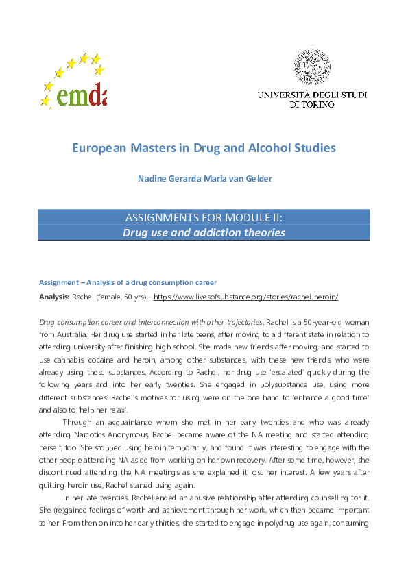 (PDF) EMDAS assignment - drug use career analysis