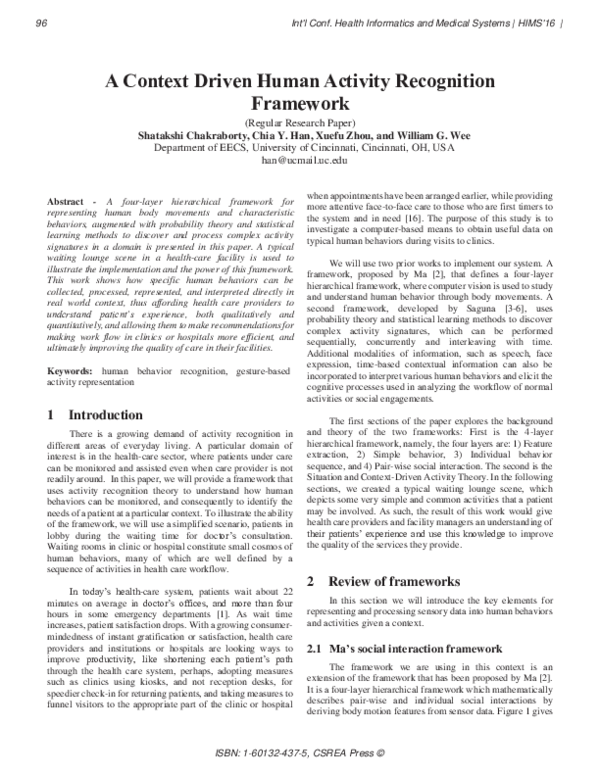 (PDF) A Context Driven Human Activity Recognition Framework