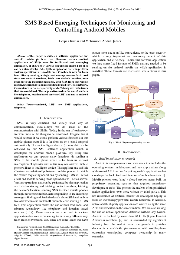 (PDF) SMS Based Emerging Techniques for Monitoring and Controlling ...