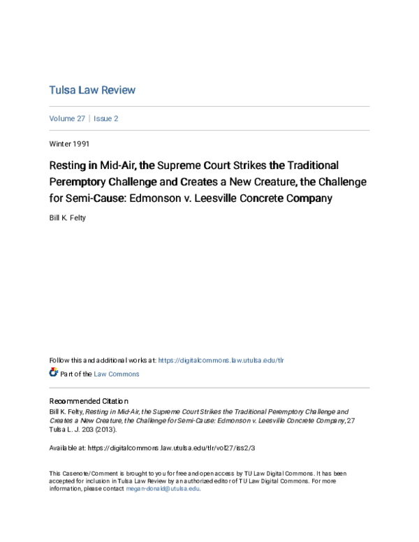 (PDF) Resting in Mid-Air, the Supreme Court Strikes the Traditional ...