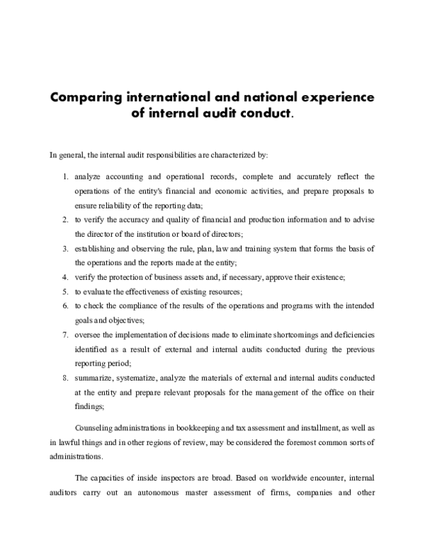 (DOC) Comparing international and national experience of internal audit ...