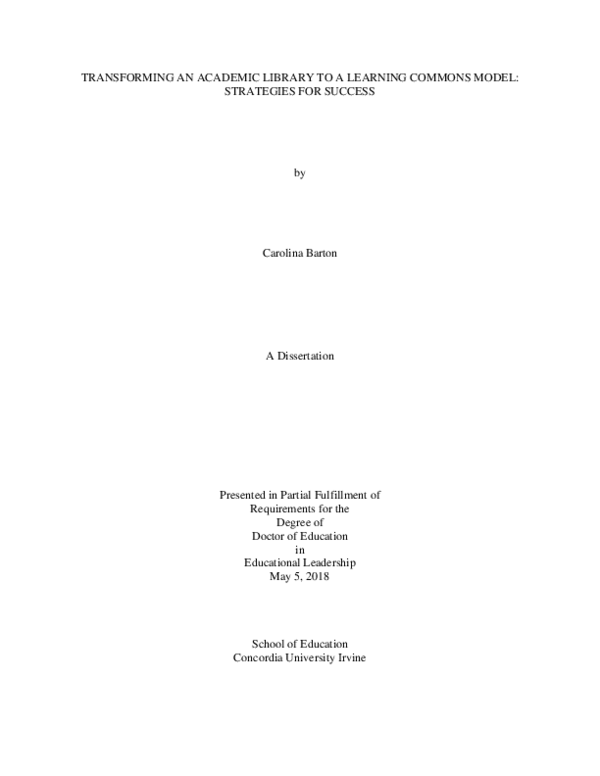 (PDF) Transforming an Academic Library to a Learning Commons Model ...