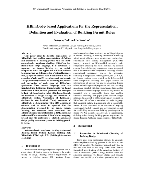 (PDF) KBimCode-Based Applications for the Representation, Definition and Evaluation of Building ...