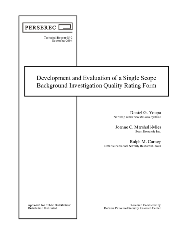 (PDF) Development and evaluation of a single scope background ...