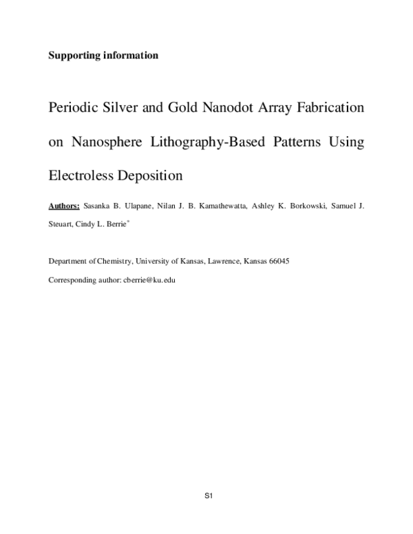 (PDF) Periodic Silver and Gold Nanodot Array Fabrication on Nanosphere Lithography-Based ...