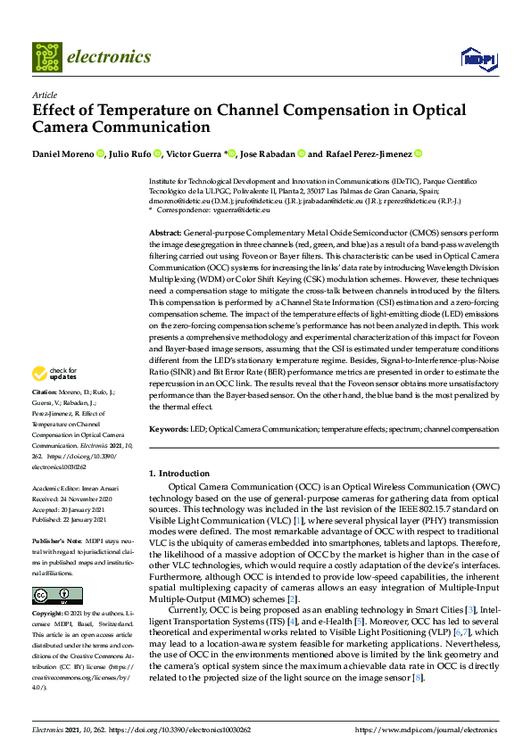 (PDF) Effect of Temperature on Channel Compensation in Optical Camera ...