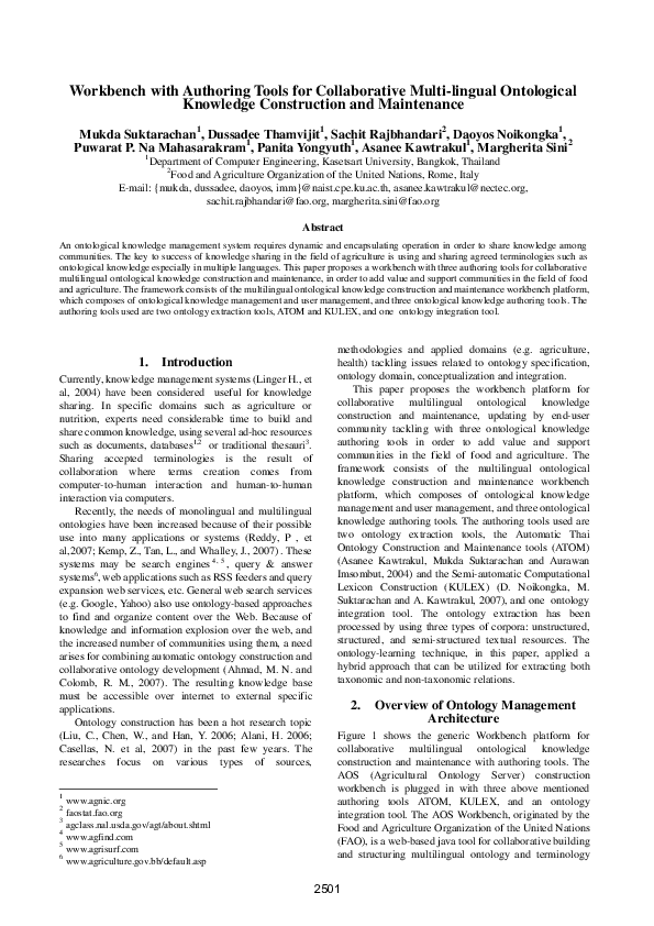 (PDF) Workbench with Authoring Tools for Collaborative Multi-lingual Ontological Knowledge ...