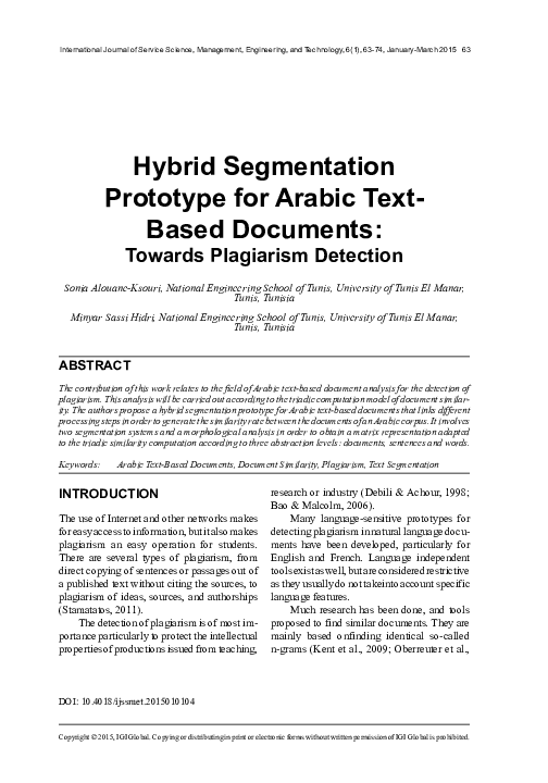 Pdf Hybrid Segmentation Prototype For Arabic Text Based Documents