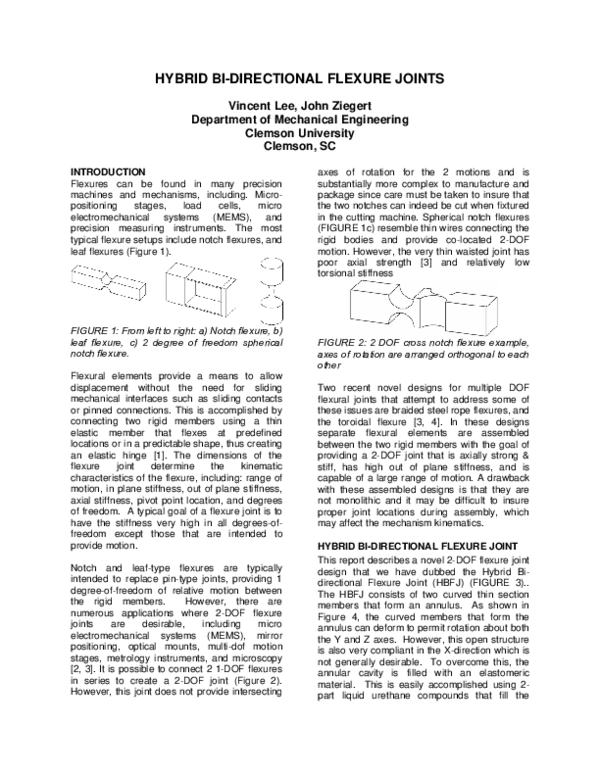 (PDF) Hybrid bi-directional flexure joint