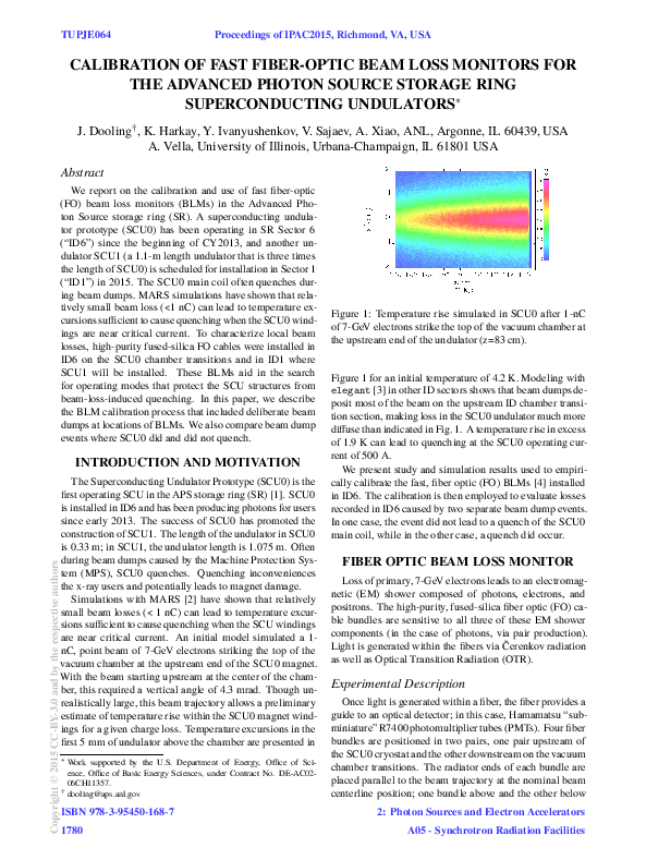 (PDF) Calibration of Fast Fiber-Optic Beam Loss Monitors for the Advanced Photon Source Storage ...
