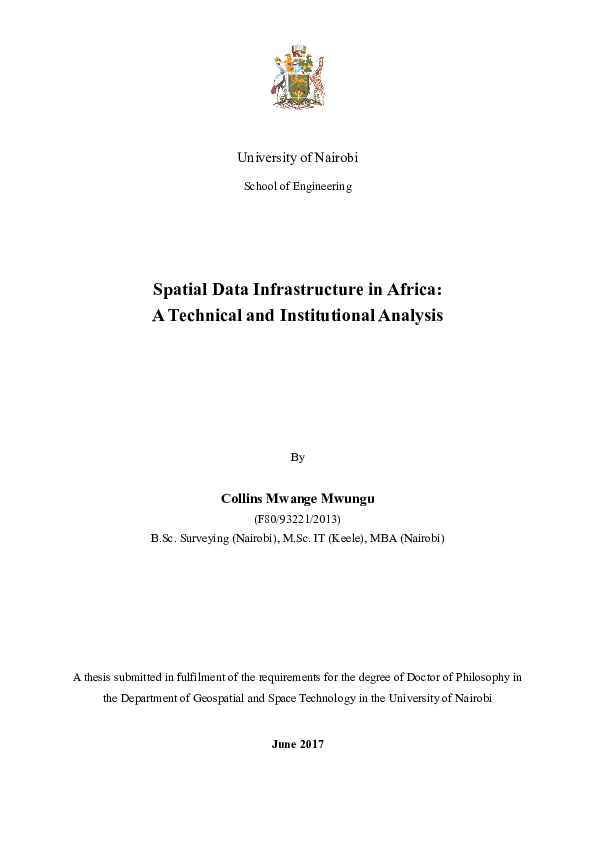 (PDF) Spatial data infrastructure in Africa: A technical and ...