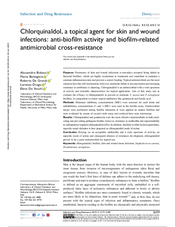 (PDF) Chlorquinaldol, a topical agent for skin and wound infections ...
