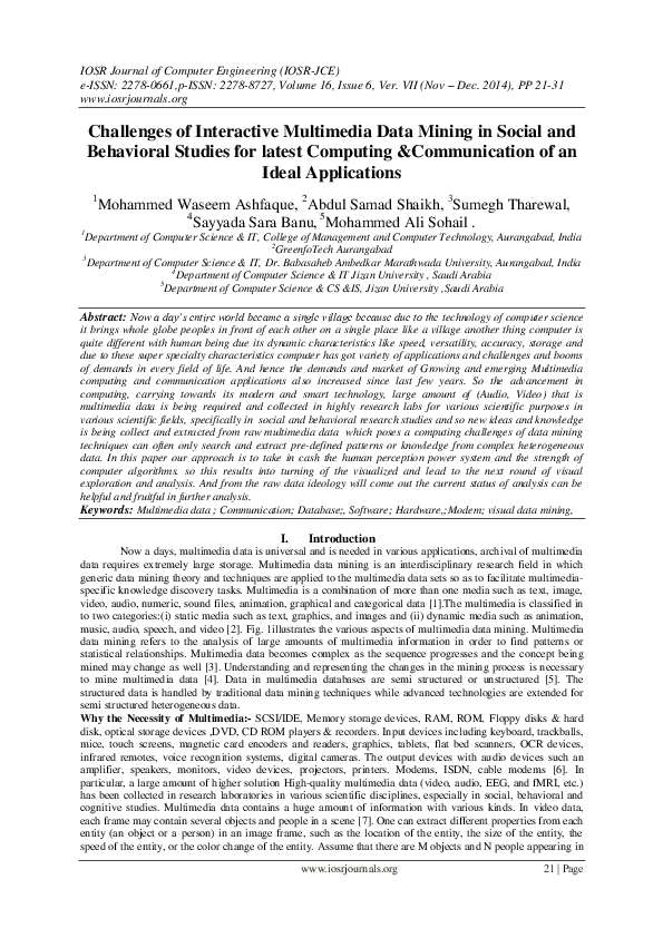 (PDF) Challenges of Interactive Multimedia Data Mining in Social and ...