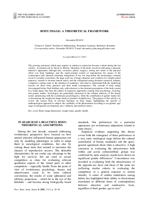 (PDF) Body Image: A Theoretical Framework