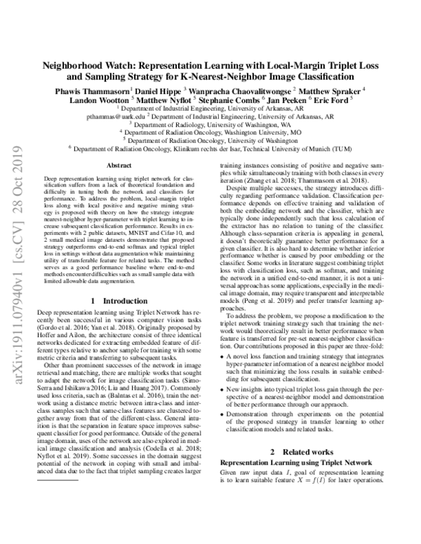 (PDF) Neighborhood Watch: Representation Learning with Local-Margin Triplet Loss and Sampling ...