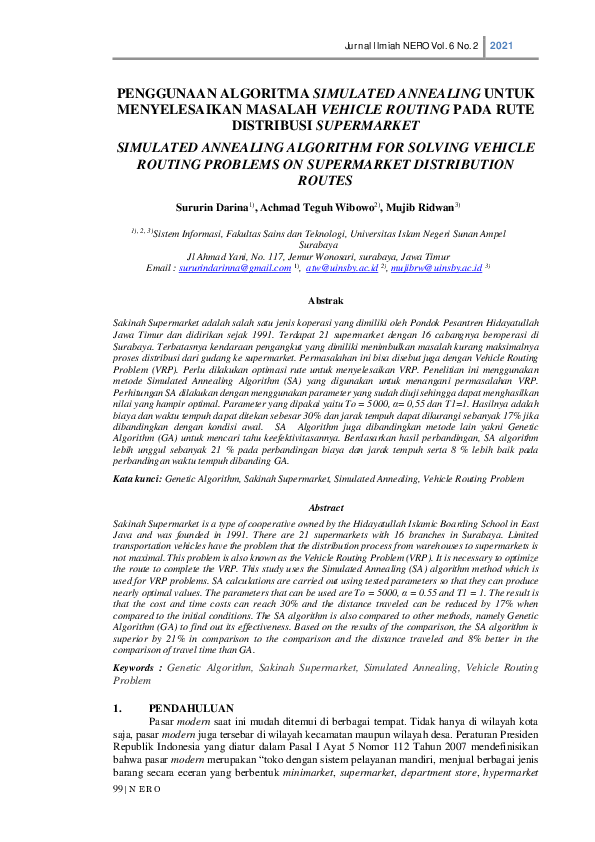 (PDF) Penggunaan Algoritma Simulated Annealing Untuk Menyelesaikan ...