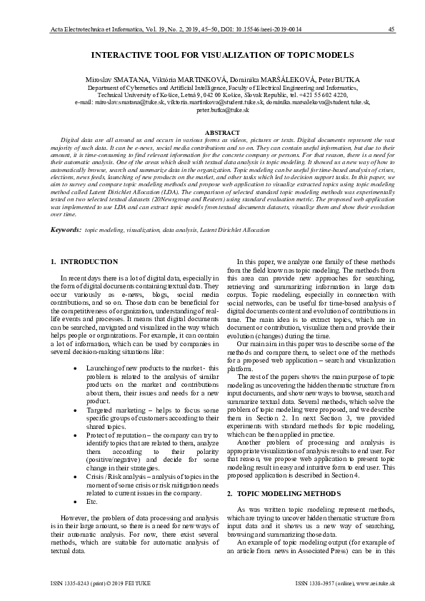 (PDF) Interactive Tool for Visualization of Topic Models