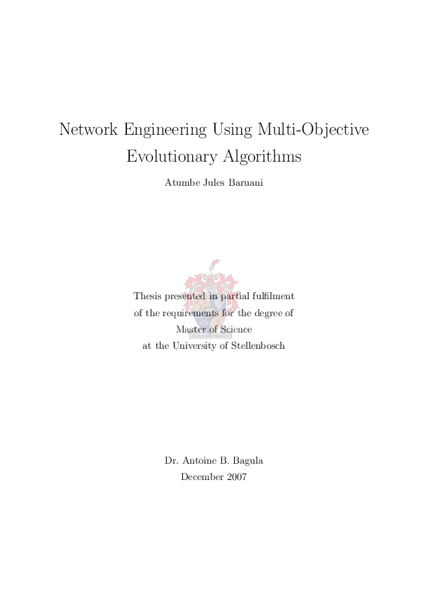(PDF) Network Engineering Using Multi-Objective Evolutionary Algorithms
